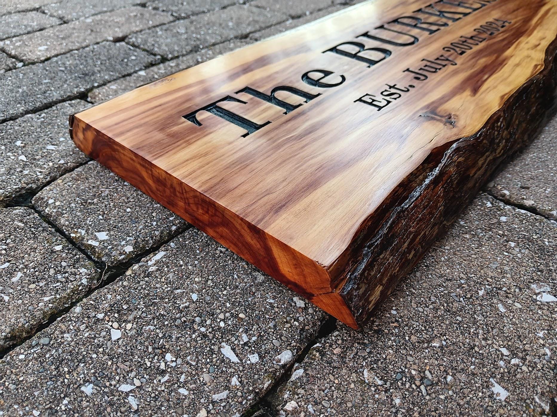 Personalized Live Edge Wedding, Anniversary, or Custom Sign. Engraved ...