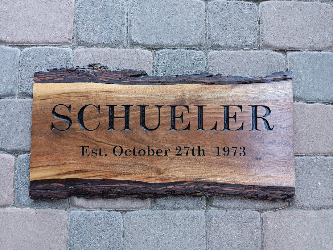 Personalized Live Edge Wedding, Anniversary, or Custom Sign. Engraved ...