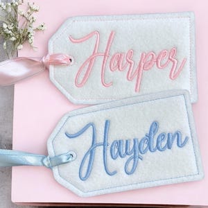 Hospital Name Tag Embroidered Announcement | Baby Shower Gift Tag ...