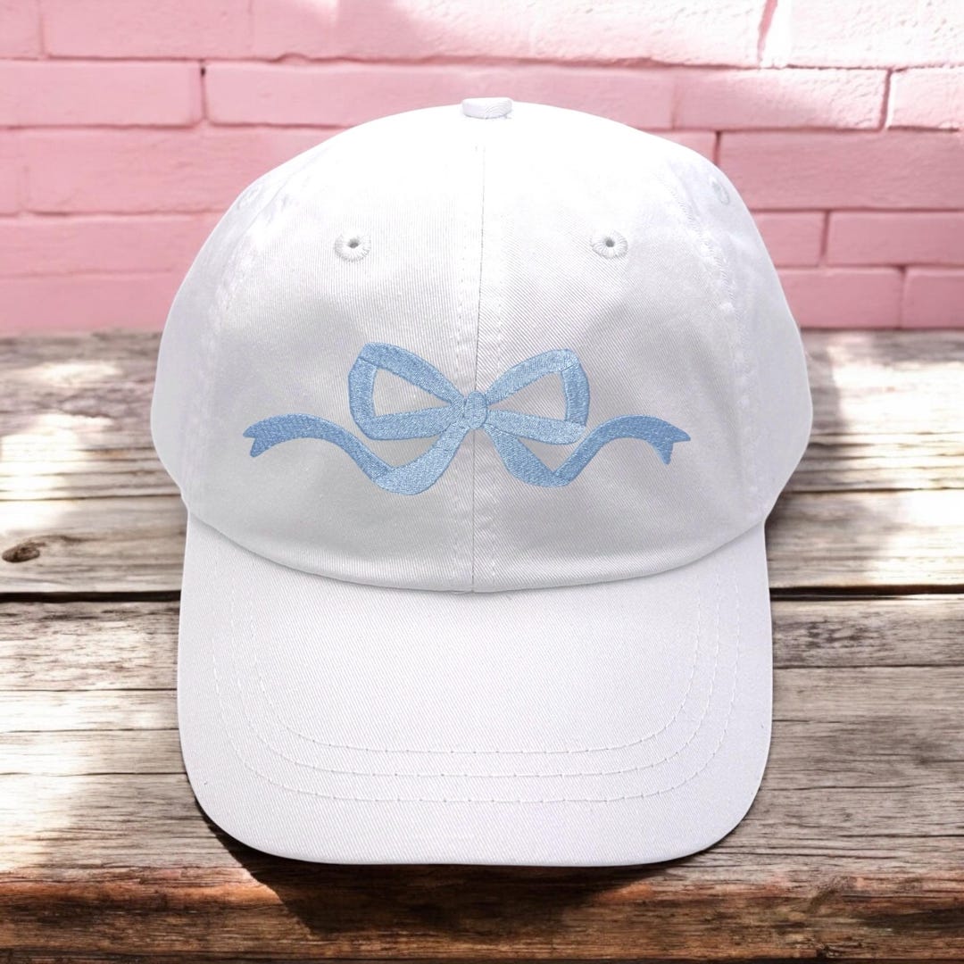 Bow Embroidered Hat - Etsy