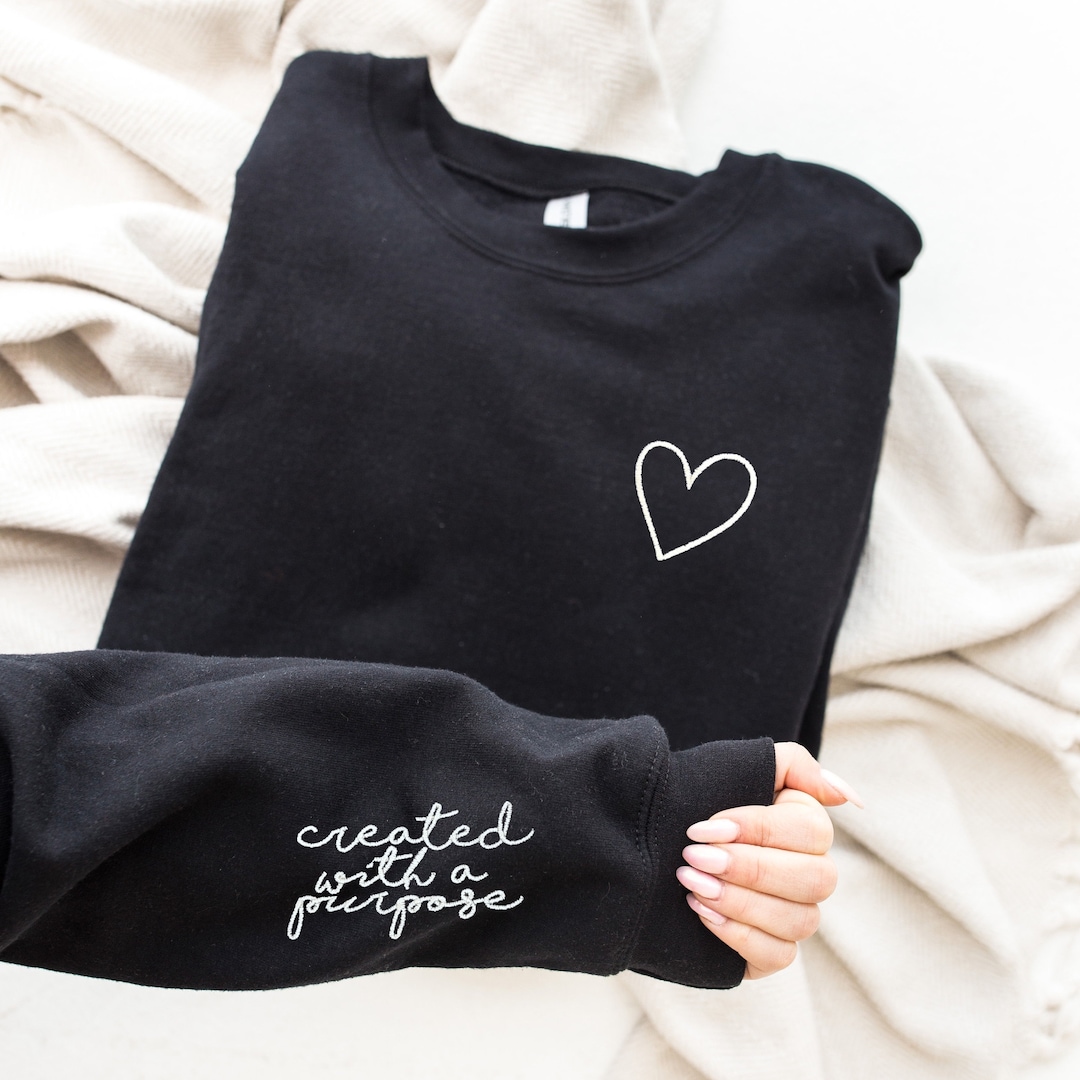 Created With a Purpose Embroidered Sweatshirt - Etsy