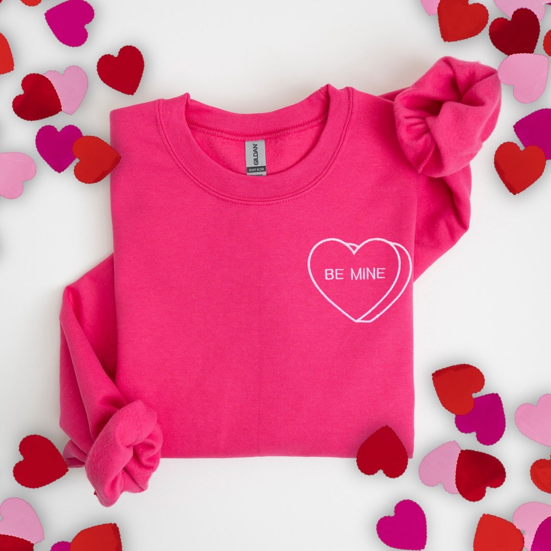 Custom Embroidered Valentine Sweatshirt With Personalized Candy Hearts ...