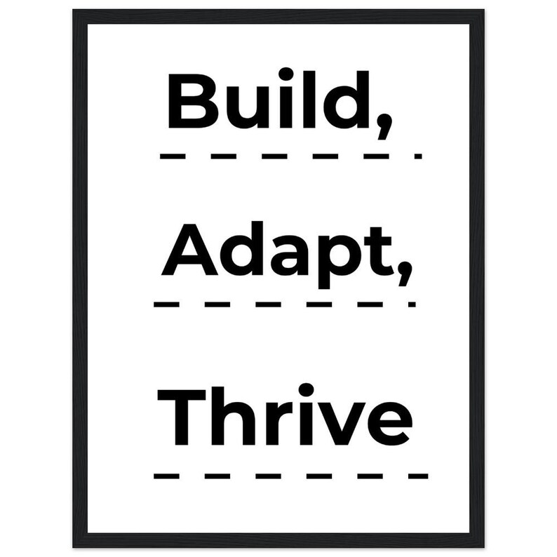 BUILD, ADAPT, THRIVE Motivational Wall Art Print Inspirational ...