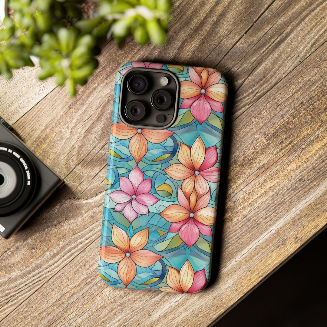 Stain Stained Glass Floral Faux Design Cell Phone Tough Cases / iPhone ...