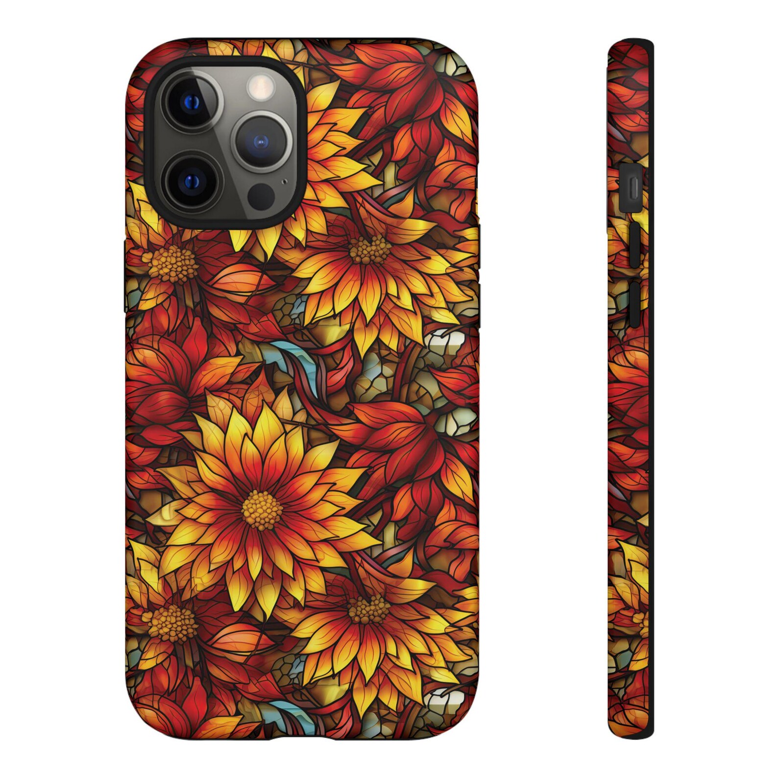 Stained Stain Glass Fall Floral Cell Phone Tough Cases / iPhone Samsung ...
