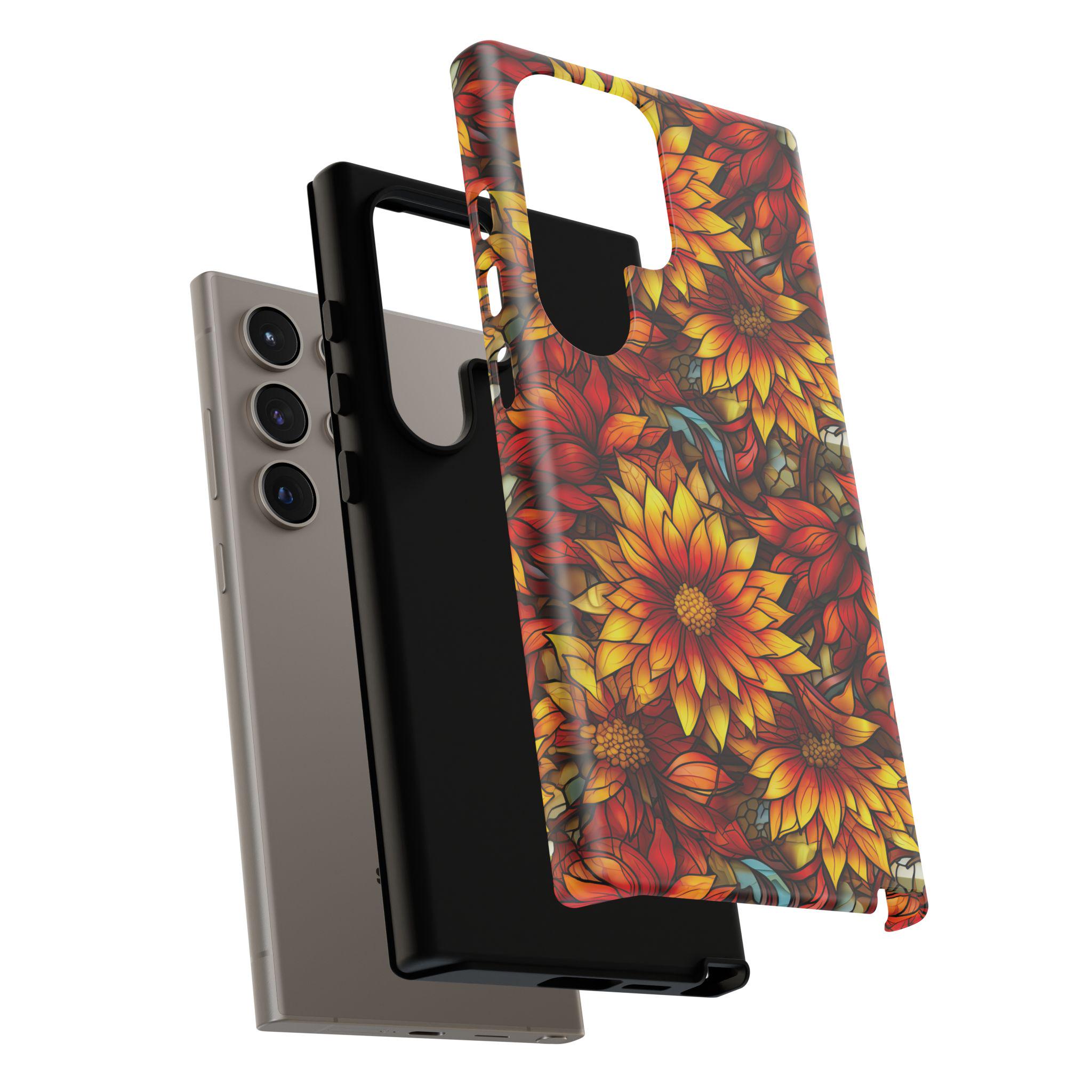 Stained Stain Glass Fall Floral Cell Phone Tough Cases / iPhone Samsung ...
