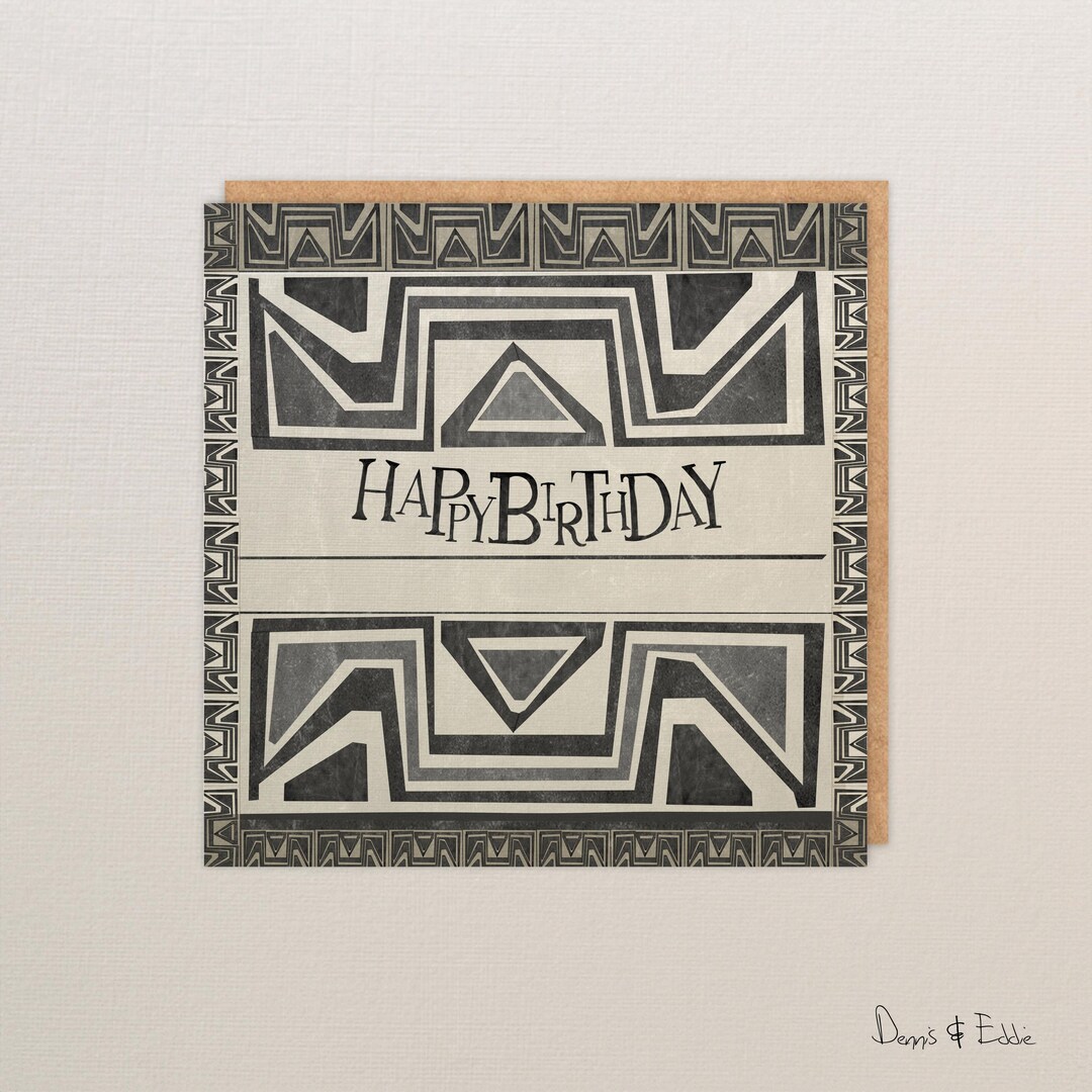 Beautiful Native Inspired Birthday Card - Hand Designed Art on Linen ...