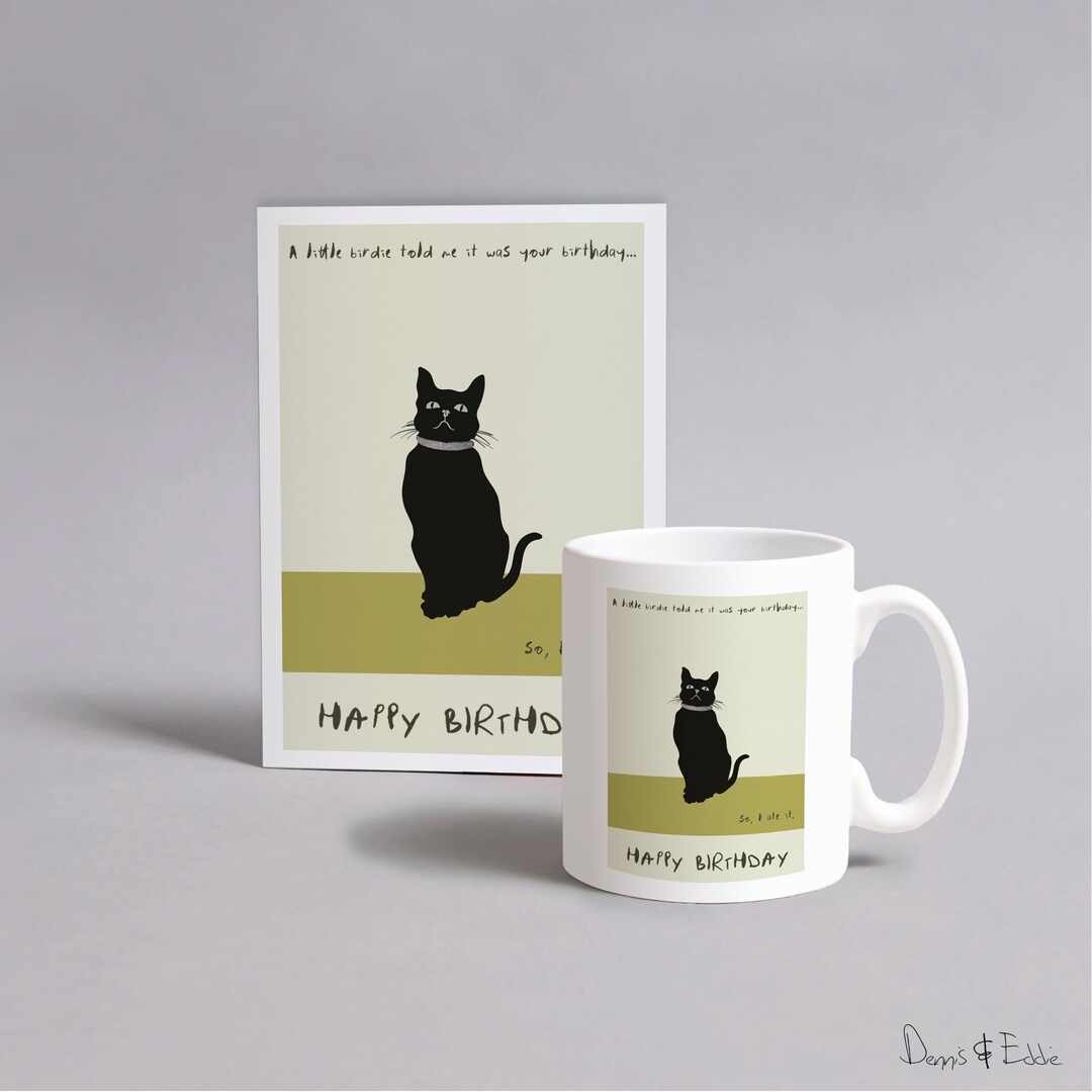 Funny Cat Birthday Gift, Hilarious Cat Card, Mug, for Friend, Happy ...