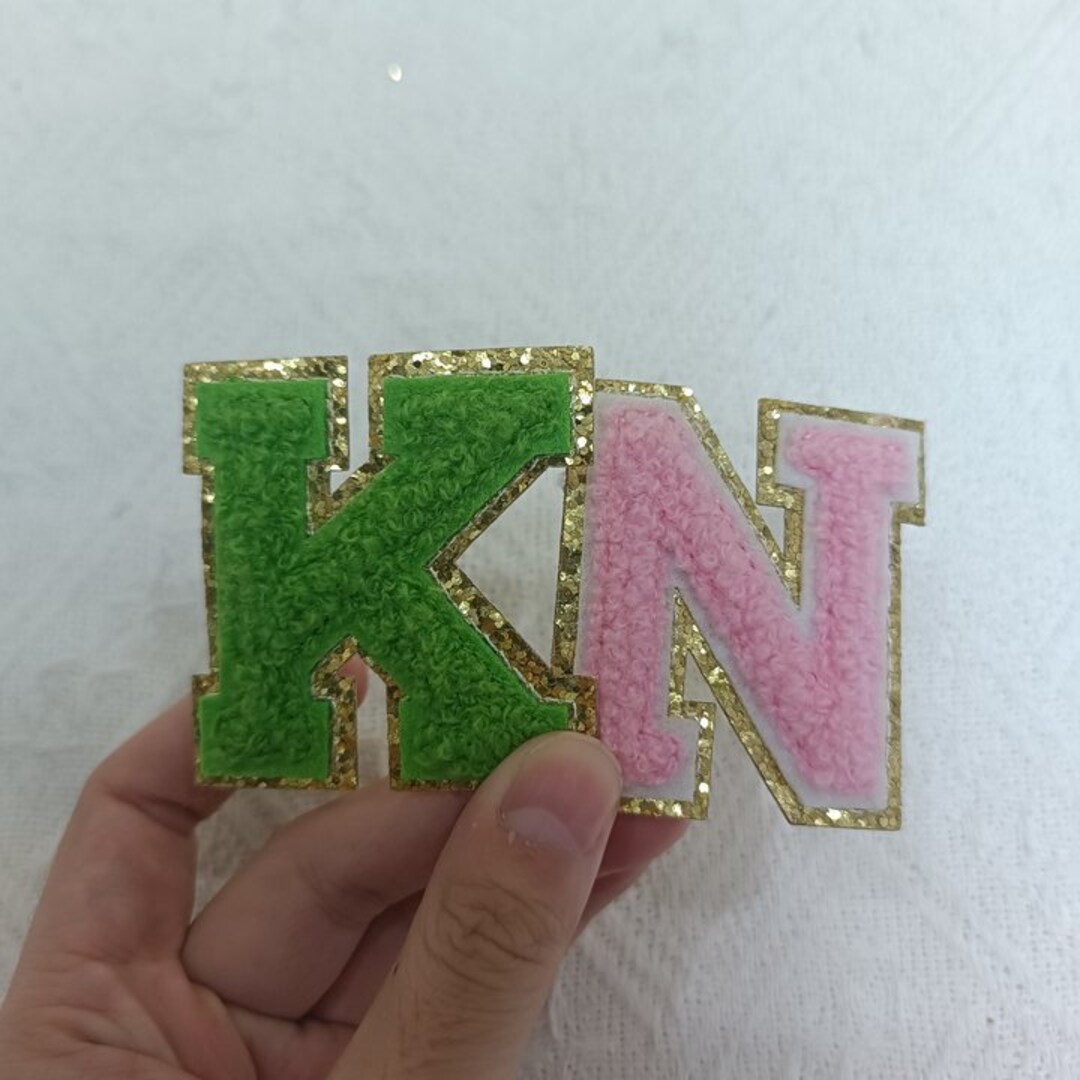 Chenille Varsity Letter Patch Self-adhesive Embroidery Patch DIY Gold ...