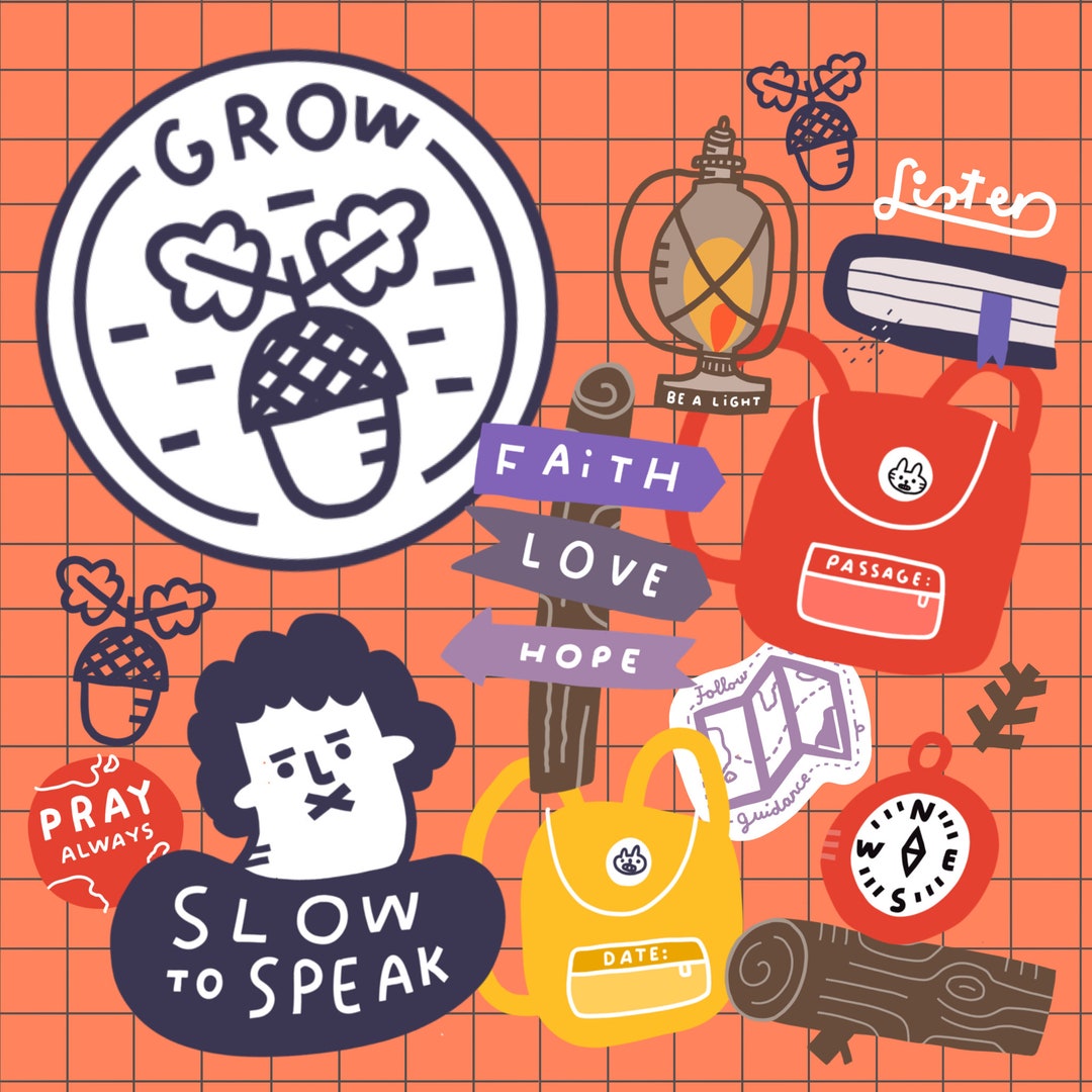 GROW Digital Stickers Printable Instant Download Faith Illustration - Etsy