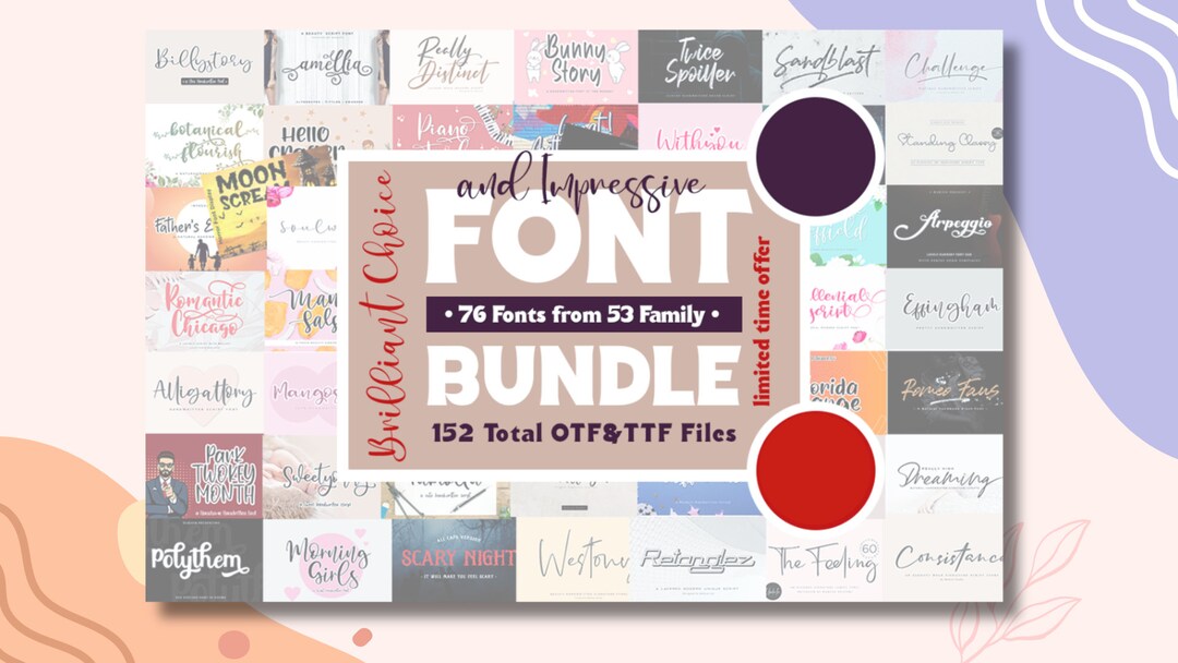 Impressive Font Bundle, Display Font, Cricut Font, Vintage Font, Lovely Font, Retro Font ...
