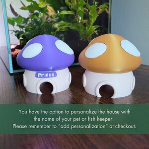 Mushroom Cave Aquarium Ornament, Customizable Fish & Shrimp Tank Decor ...