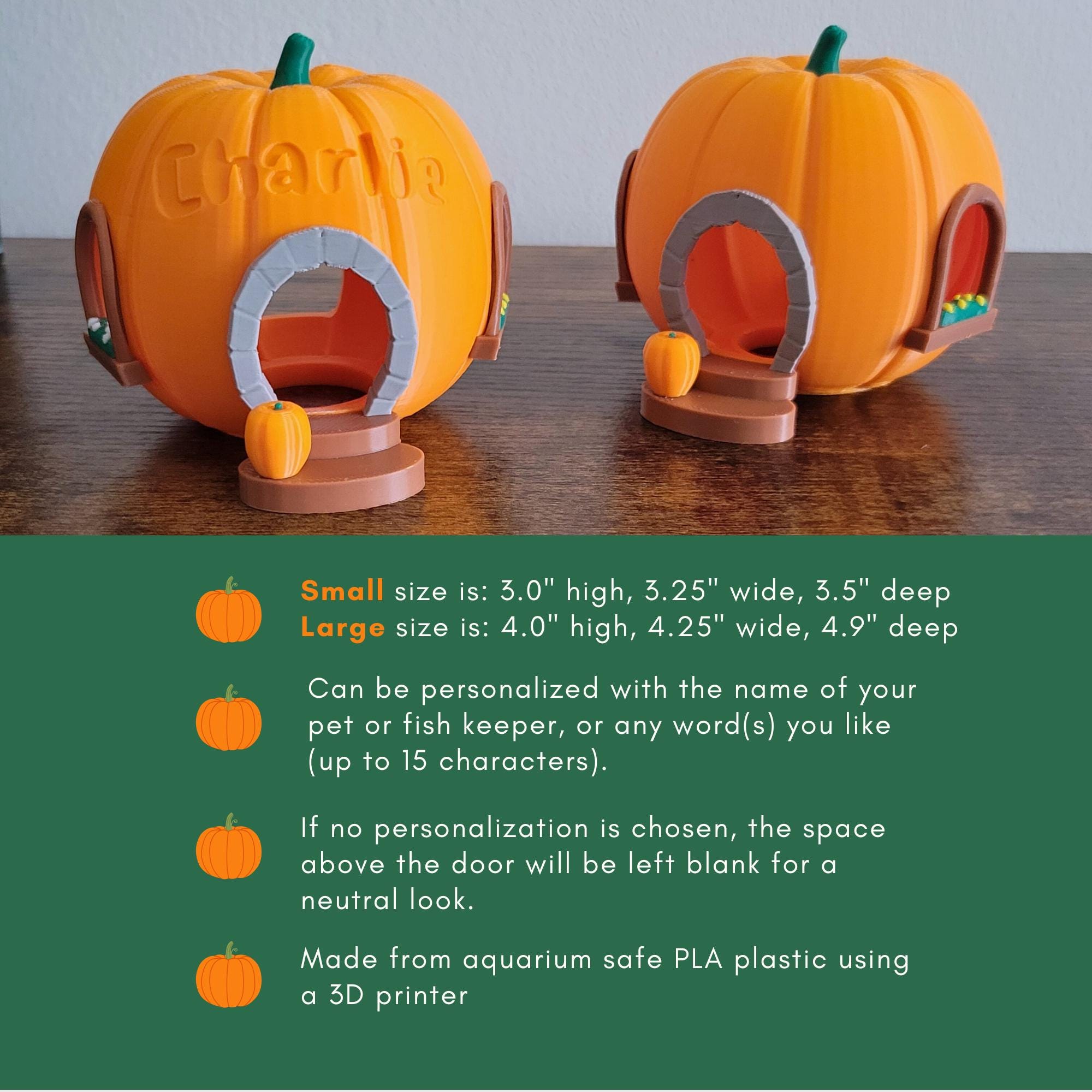 Pumpkin House Aquarium Ornament: Personalized Halloween & Thanksgiving ...