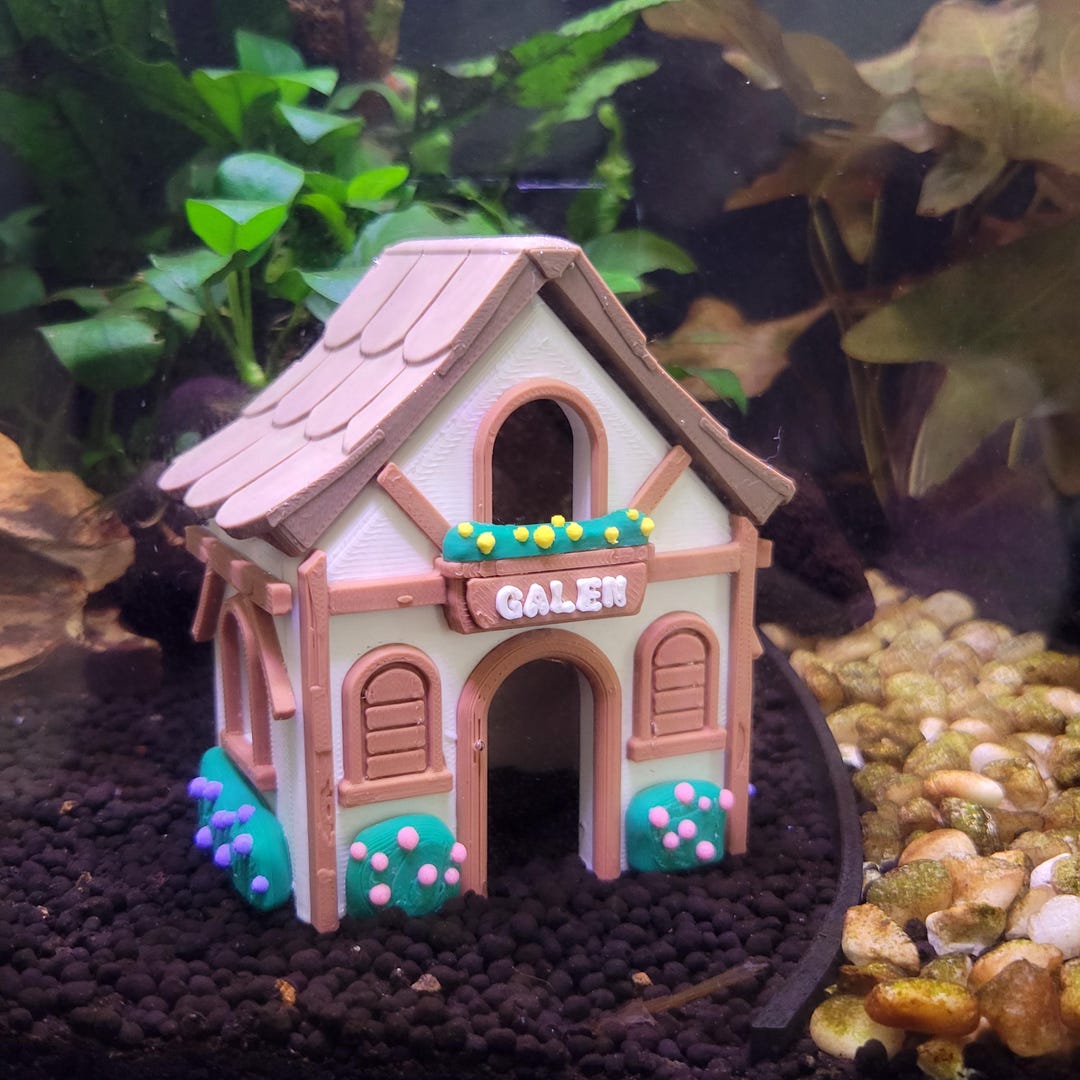 Cozy Cottage Aquarium Decor: Fish Tank Hide for Bettas, Fish, Shrimp ...