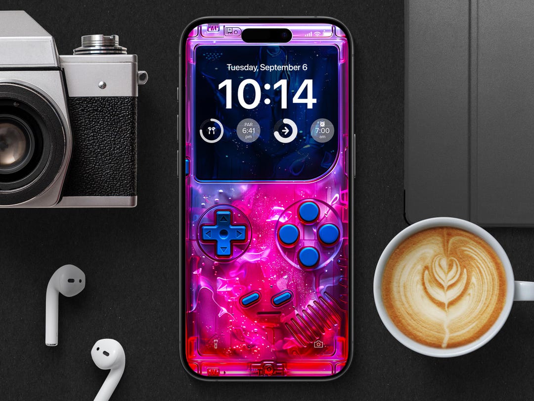 4k Retro Game Pink Console Original Mobile Wallpaper, Whimsical ...