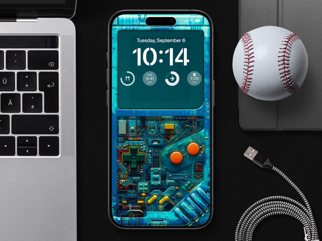 4k Retro Game Blue Console Original Mobile Wallpaper, Whimsical ...