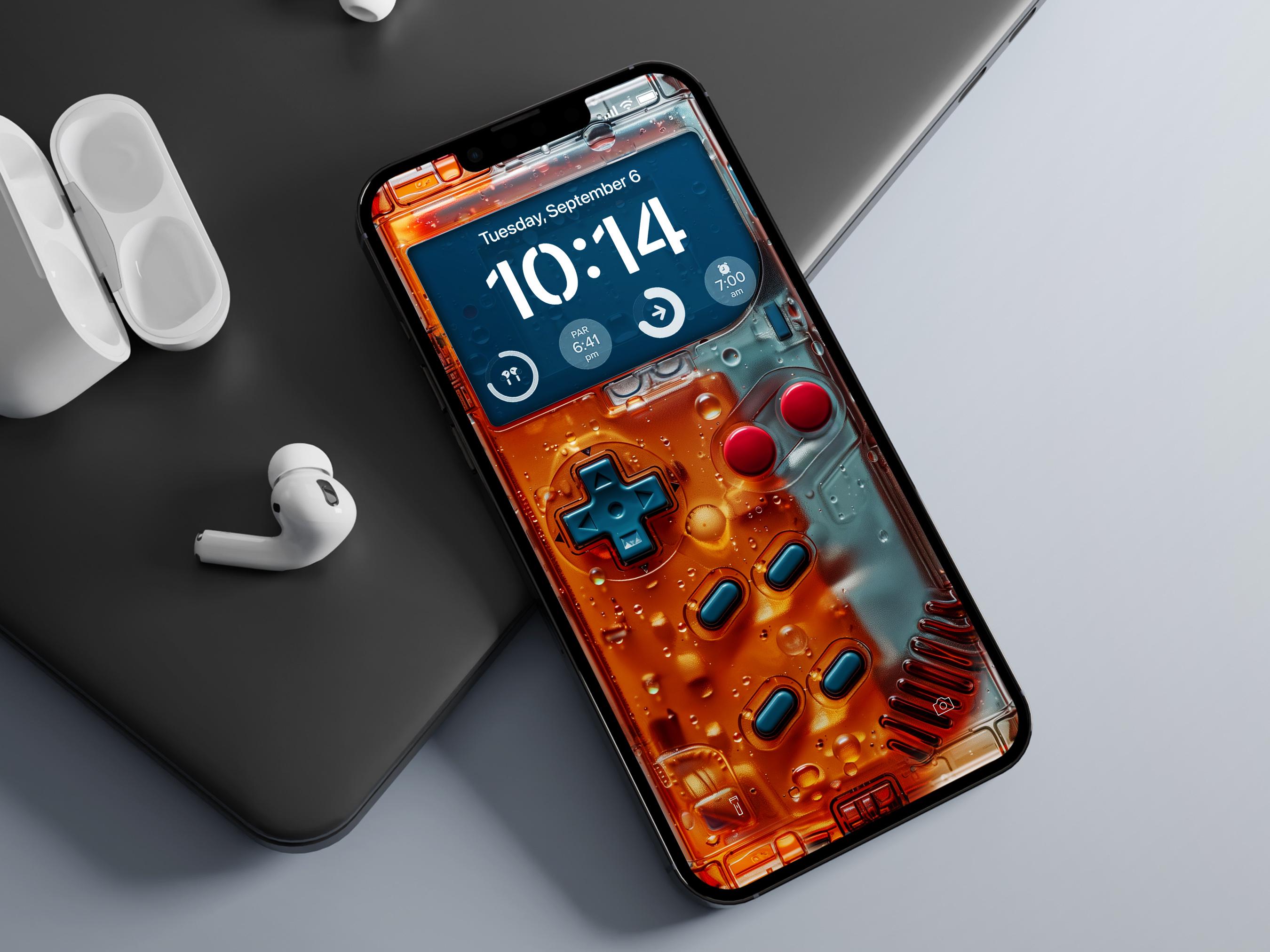4k Orange Cyberpunk Gameboy Console Mobile Wallpaper for iPhone and ...