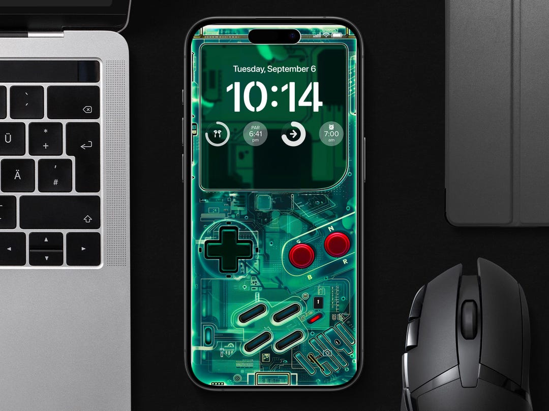 4k Retro Game Green Console Original Mobile Wallpaper, Whimsical ...