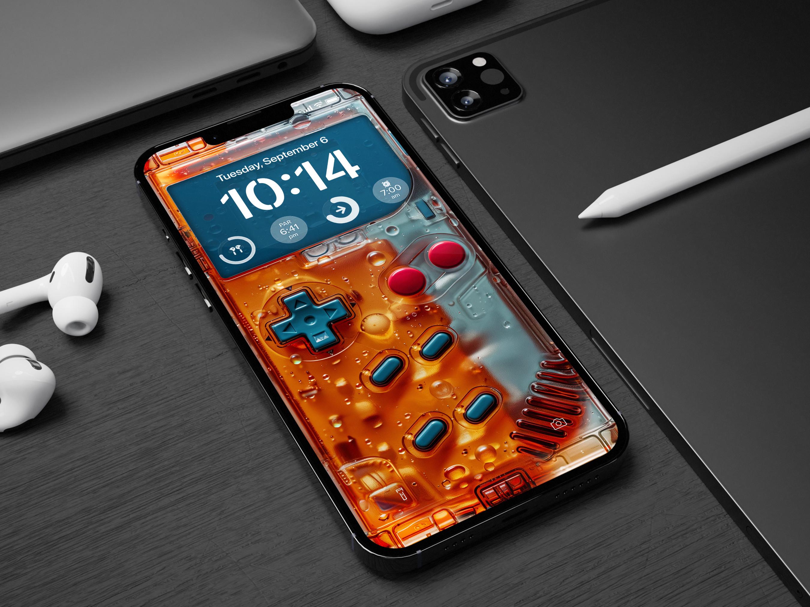 4k Orange Cyberpunk Gameboy Console Mobile Wallpaper for iPhone and ...