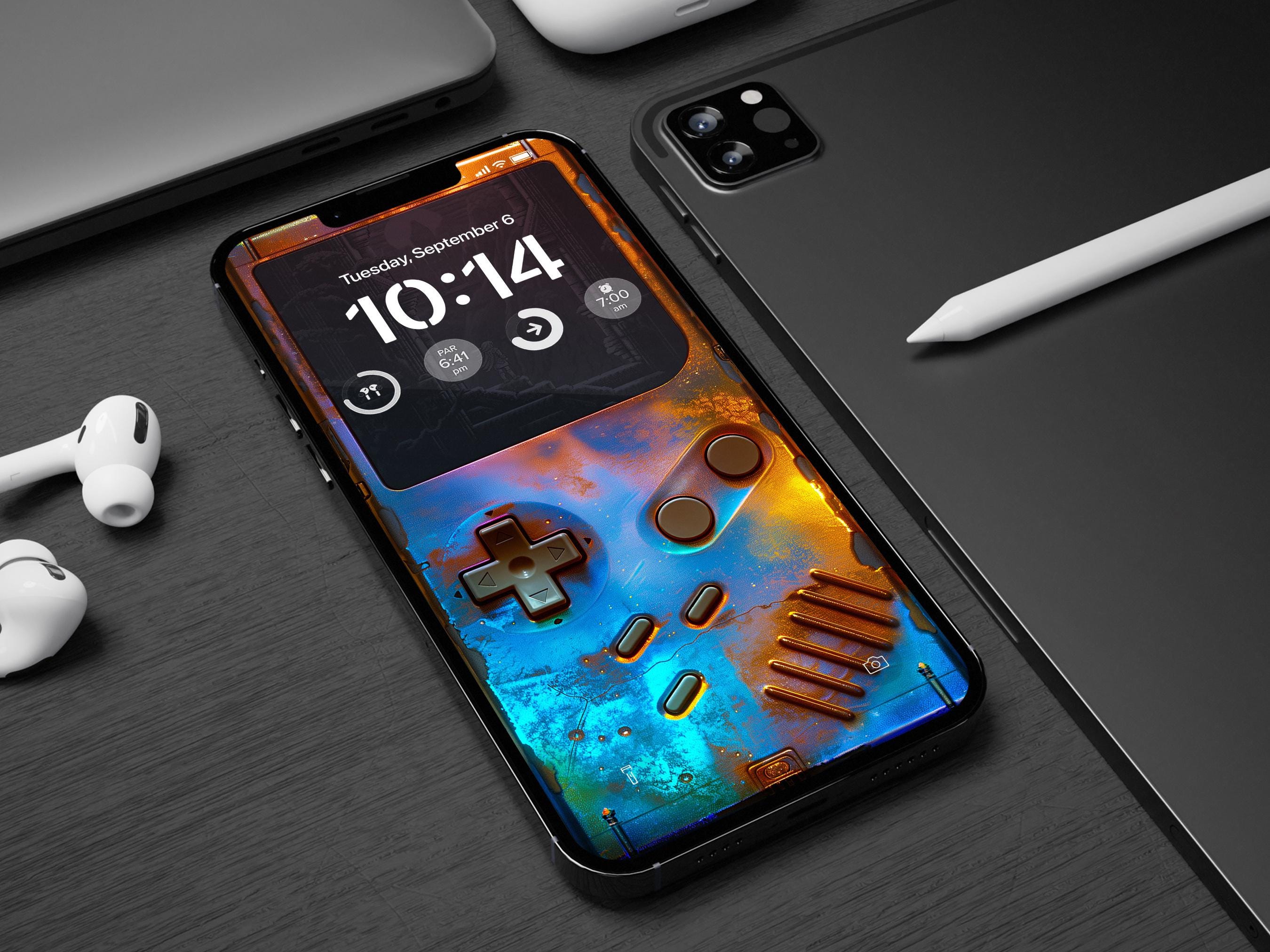 4k Retro Game Blue Console Original Mobile Wallpaper, Whimsical ...