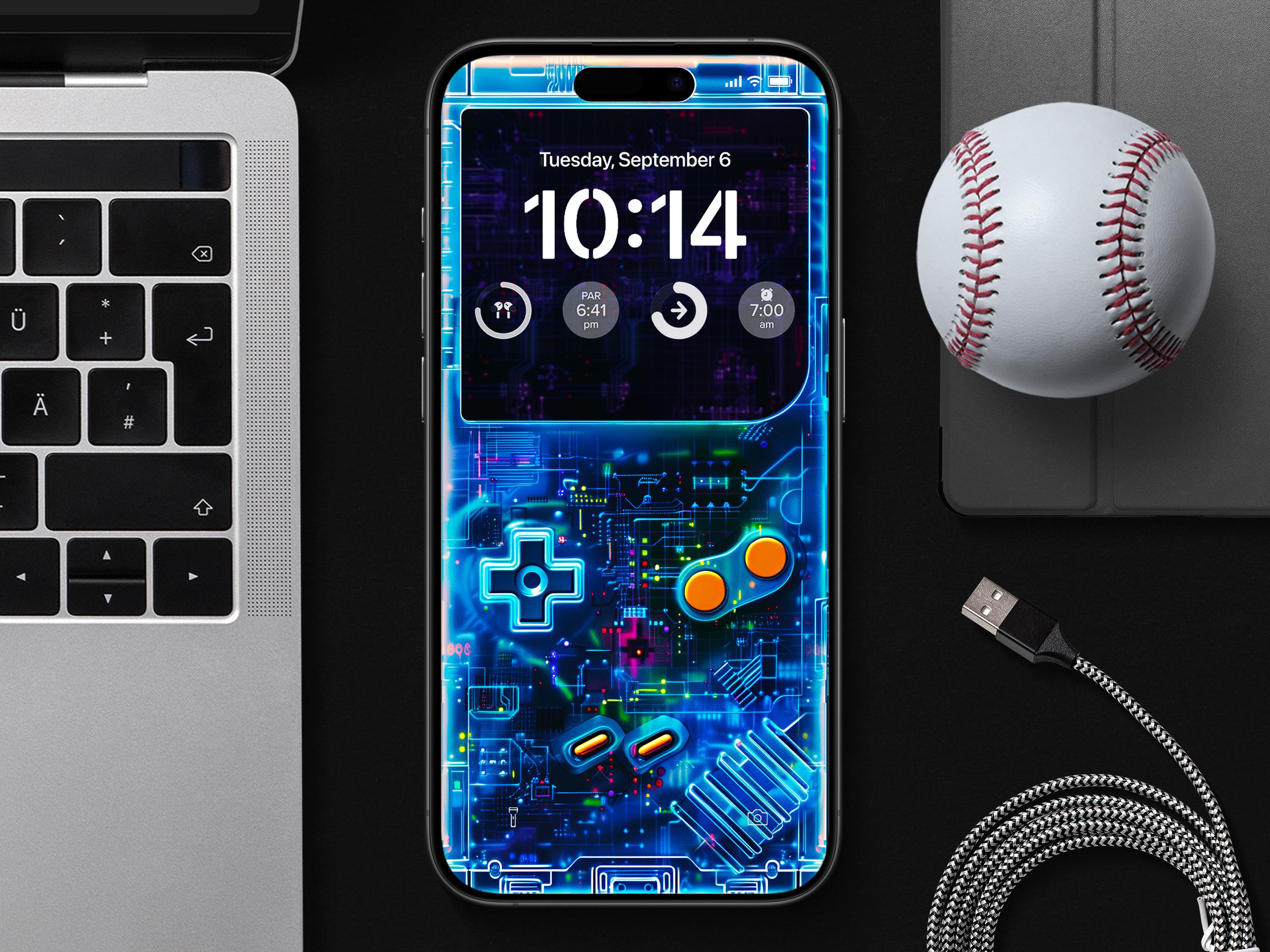 4k Retro Game Blue Console Original Mobile Wallpaper, Whimsical ...