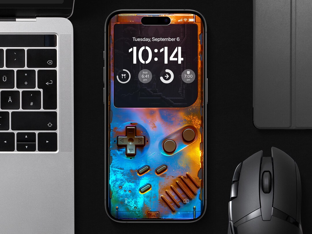 4k Retro Game Blue Console Original Mobile Wallpaper, Whimsical ...