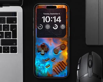 4k Retro Game Blue Console Original Mobile Wallpaper, Whimsical ...