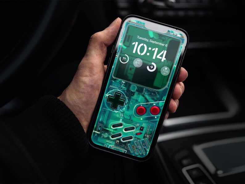 4k Retro Game Green Console Original Mobile Wallpaper, Whimsical ...