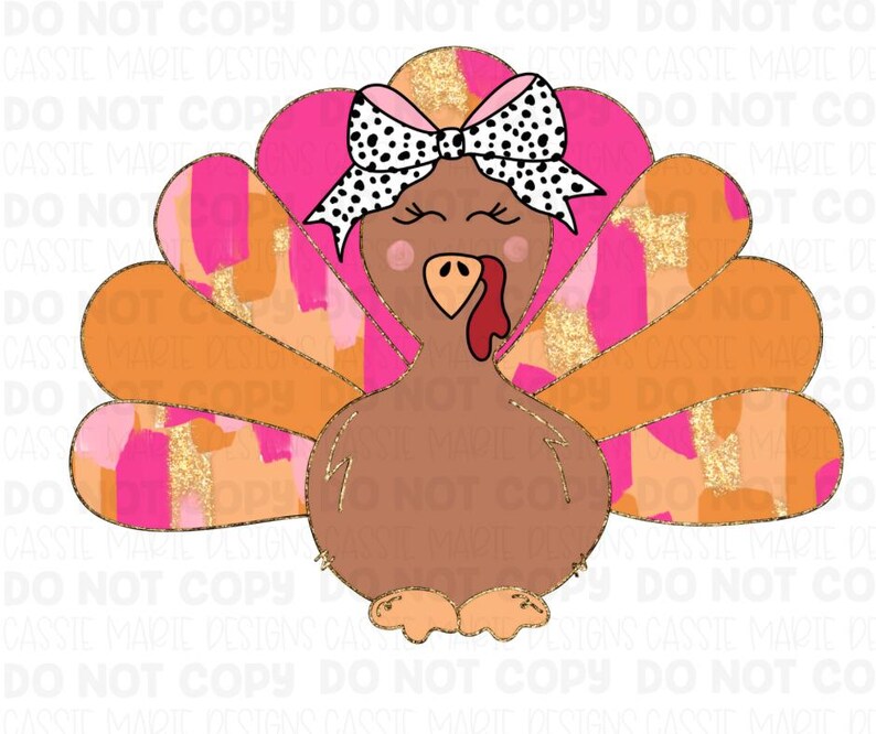 Coquette Turkey Png | Thanksgiving Png | Brush Stroke Turkey Png ...