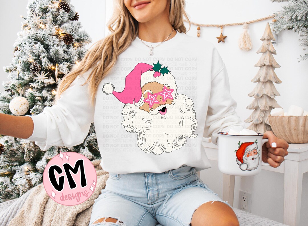 Preppy Santa Png | Retro Santa Png | Star Eyed Santa Png | Santa Png ...