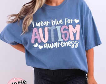 I Wear Blue for Autism Png | Autism Awareness Png | Autism Png | Autism ...