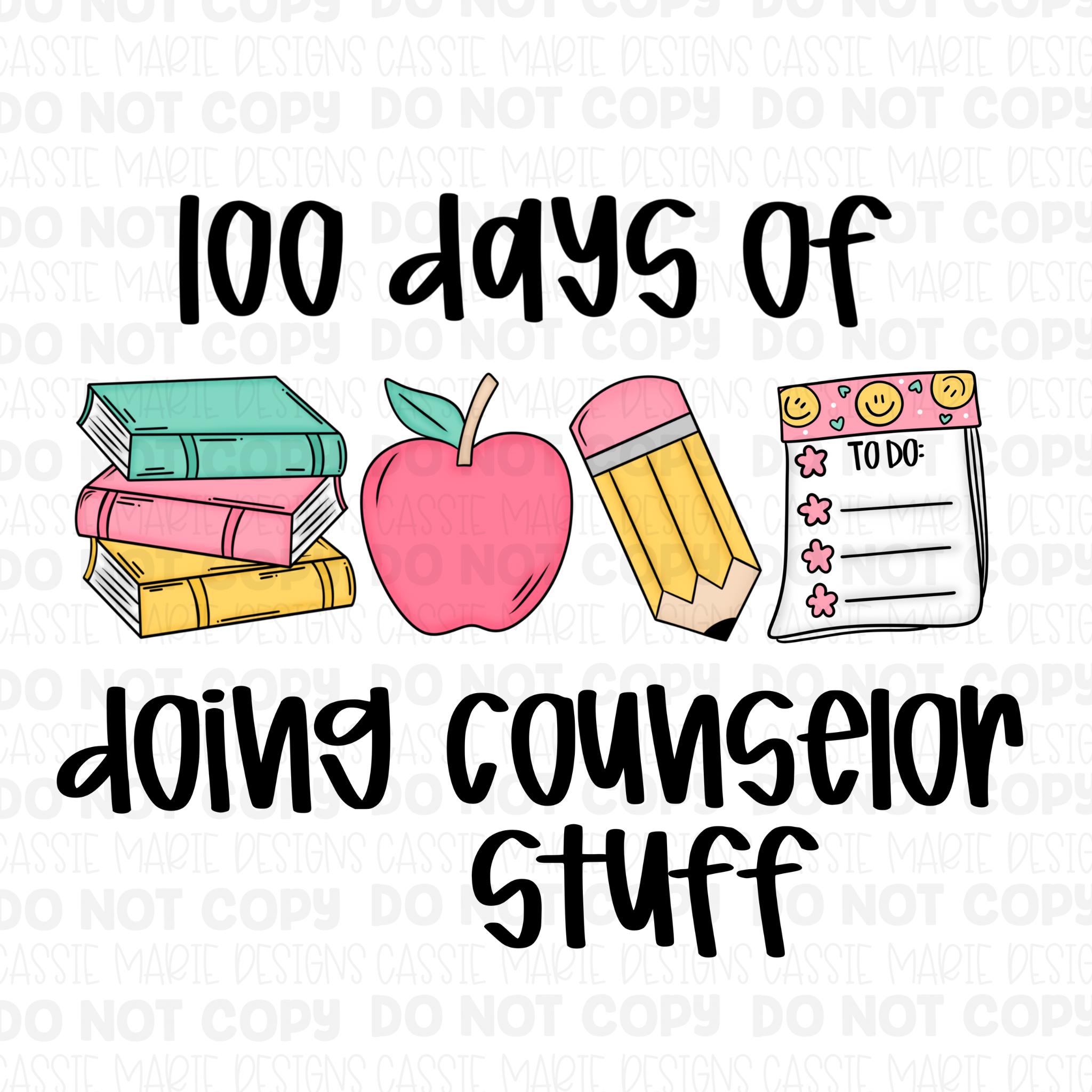 100 Days of School PNG | 100 Days of Doing Counselor Stuff Png | School ...
