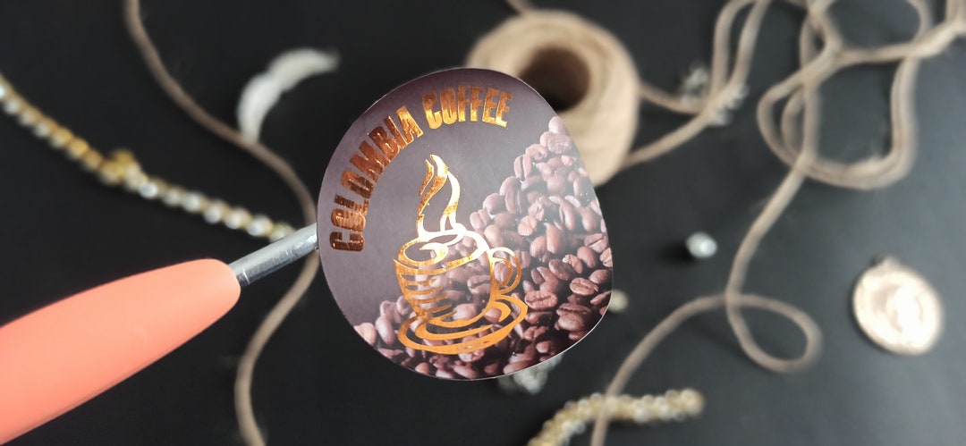 Cafe Logo Design Stickers, Small Business, Bottle Cup Label Stickers ...