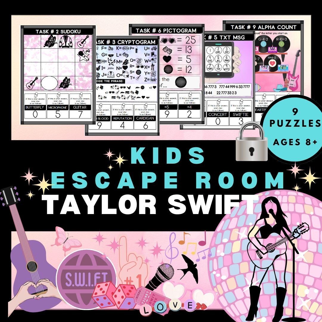 Taylor Swift Escape Room Kit: Kids Printable Party Game (PDF) - Etsy