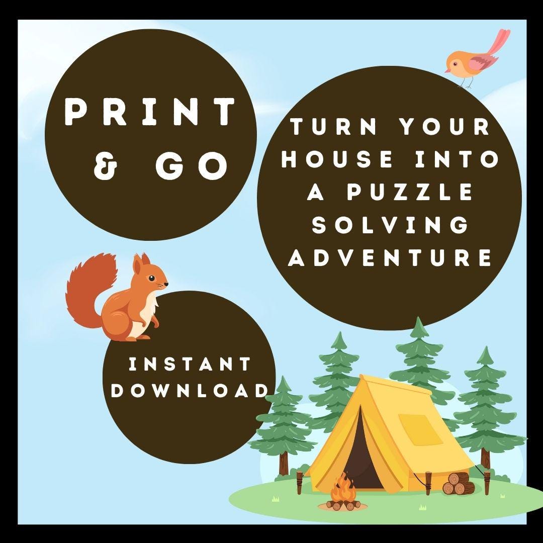 Camping Escape Room for Kids -hiking Printable Party Game – the Great ...