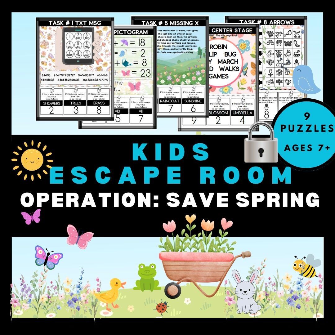 Spring Escape Room – Spring Break Printable Puzzle Game (digital ...