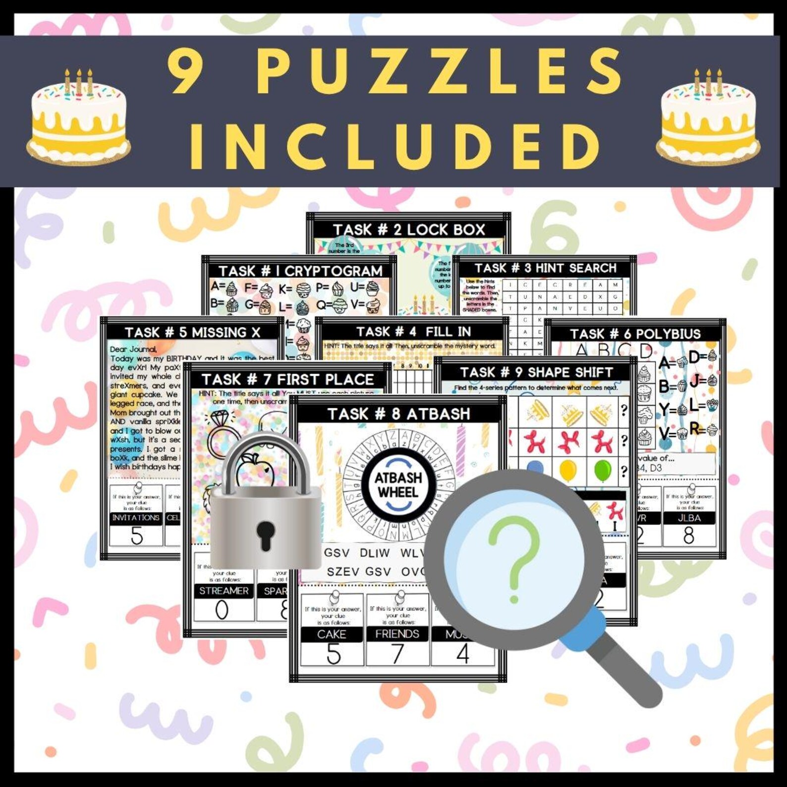 Birthday Escape Room Kit: Printable Puzzle Game for Kids (PDF Download ...