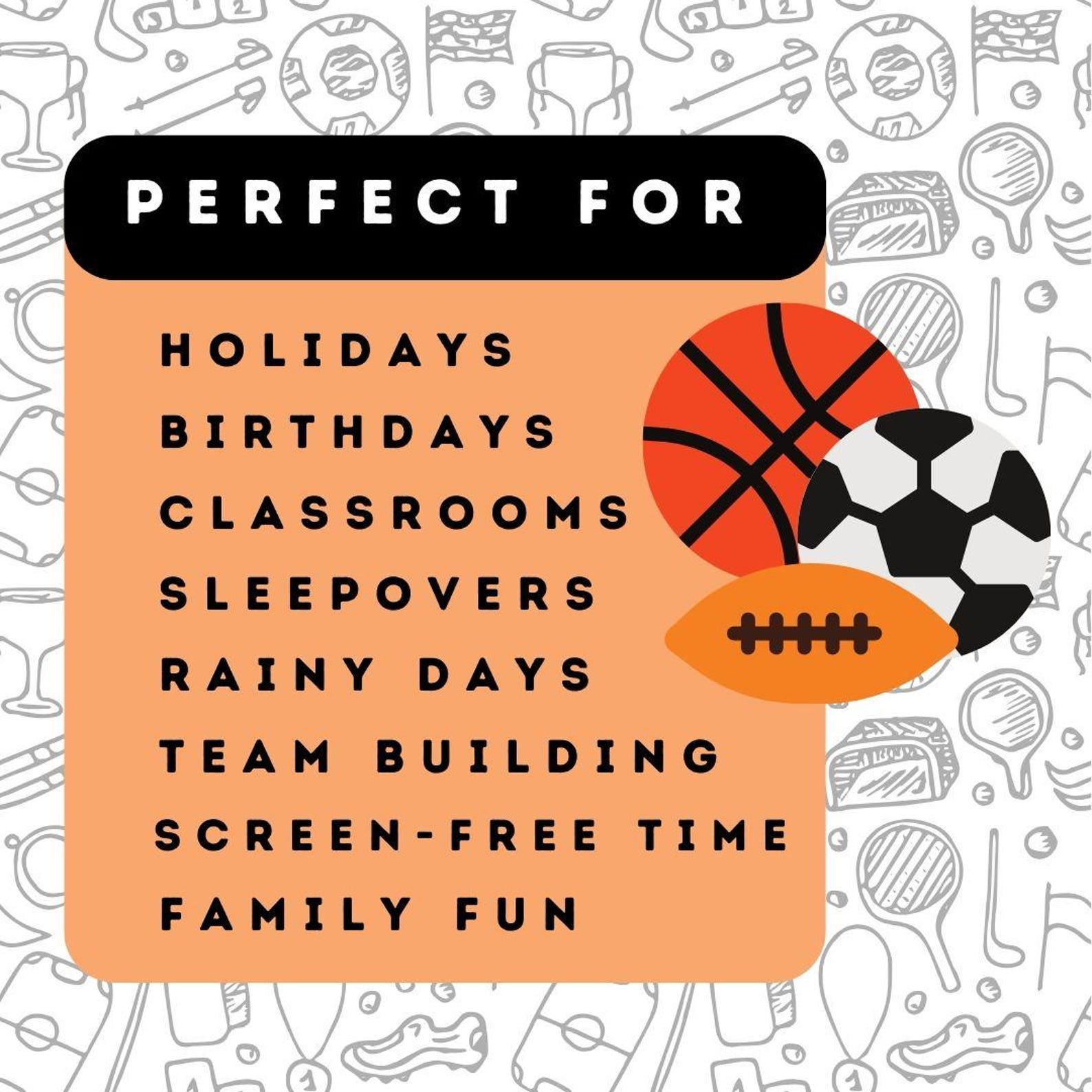 Sports Themed Scavenger Hunt for Kids; Printable Puzzle Game, Indoor ...