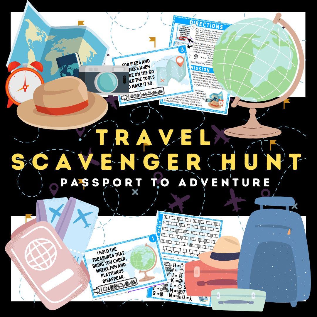 Travel Scavenger Hunt: Passport Adventure, Riddle Clues (PDF Download ...