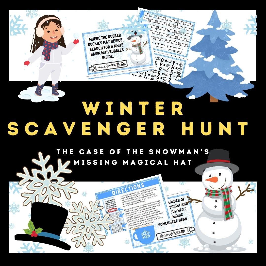 Christmas Scavenger Hunt: Snowman's Hat Puzzle Game (printable) - Etsy