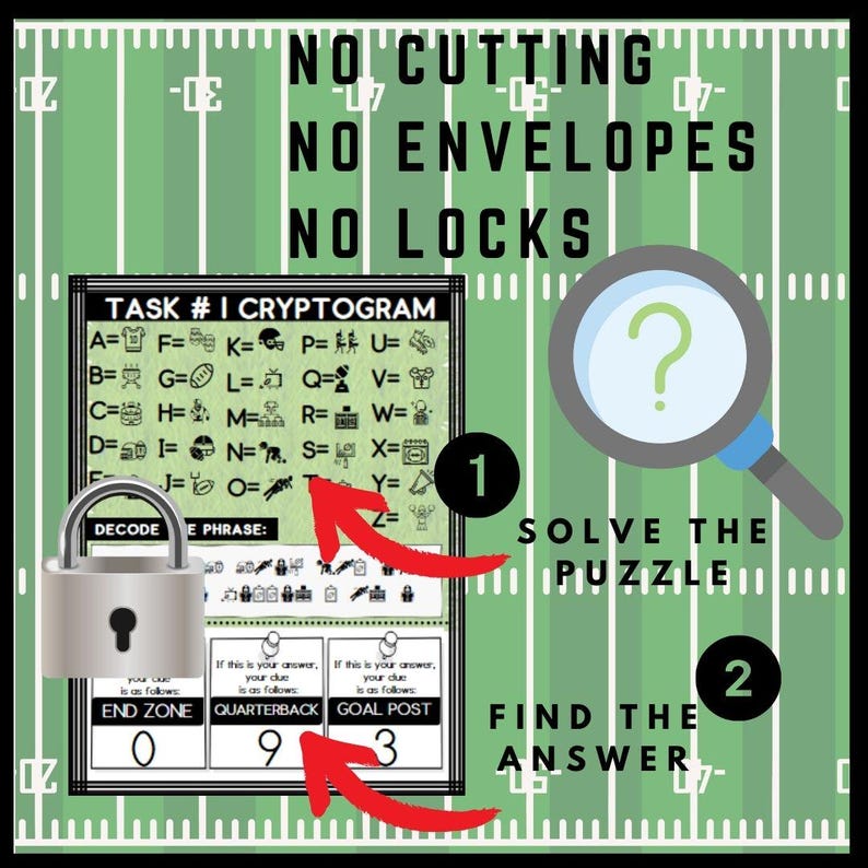 Football Escape Room Kit: American Football Puzzle Game (PDF Download ...