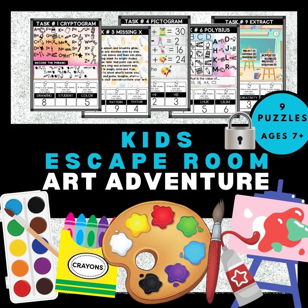 Kids Escape Room – Art Class Printable Puzzle Game (digital Download ...