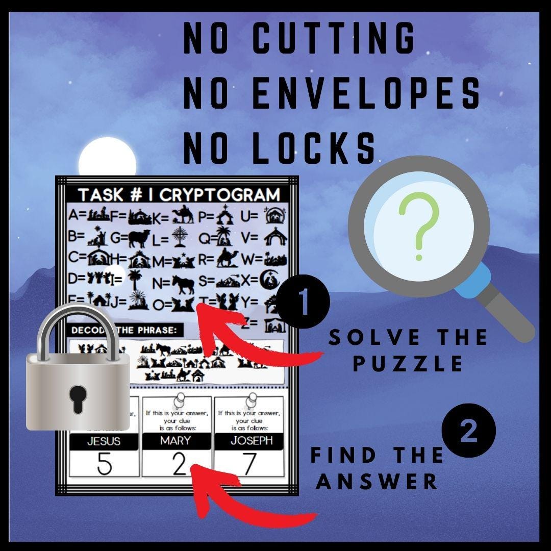 Nativity Escape Room for Kids: Christmas Printable Puzzle Game (PDF ...