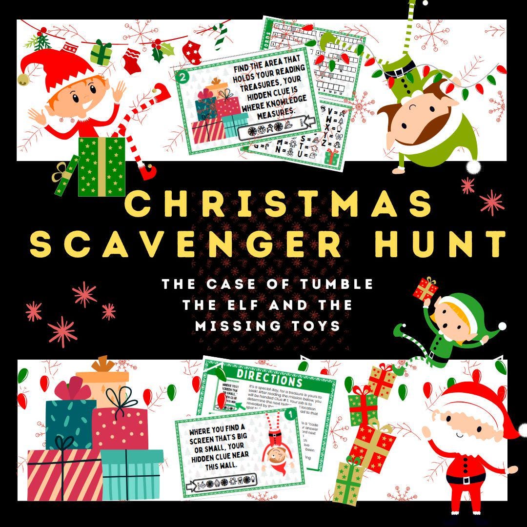 Elf Christmas Scavenger Hunt: Tumble's Missing Toys (printable Puzzle ...