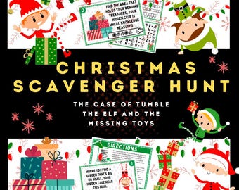 Santa Christmas Scavenger Hunt for Kids; Printable Puzzle Game, Indoor ...