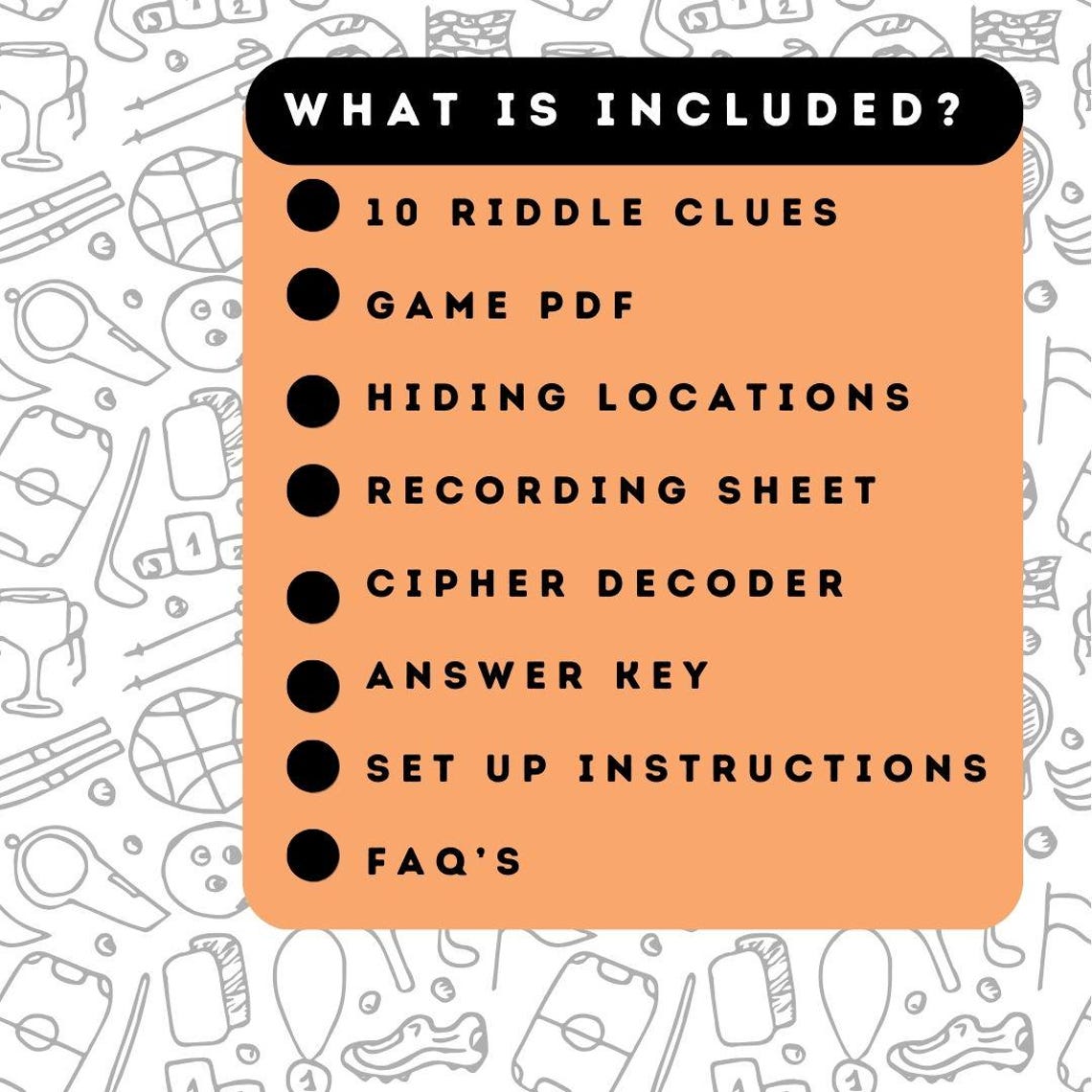 Sports Themed Scavenger Hunt for Kids; Printable Puzzle Game, Indoor ...
