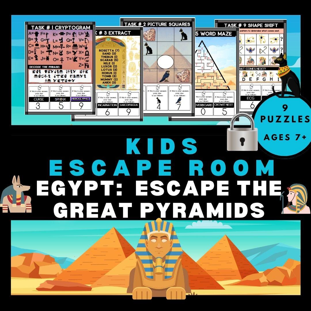 Egypt Escape Room for Kids: Printable Pyramid Puzzle Game (PDF Download ...