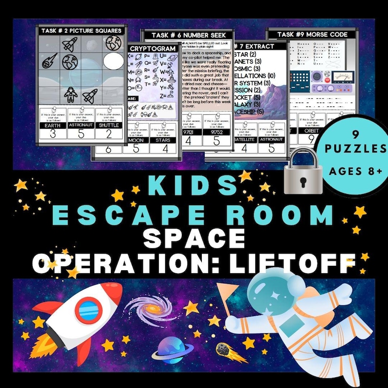 Space Escape Room for Kids - Printable Party Game – Space Escape Room ...