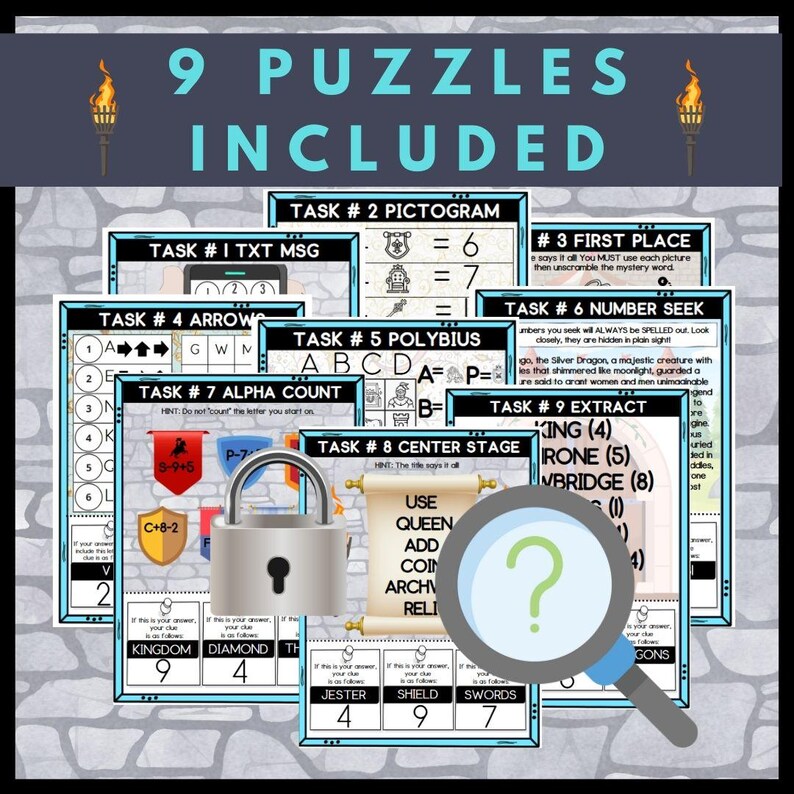 Escape Room for Kids - Printable Party Game – Dragon Medieval Escape ...