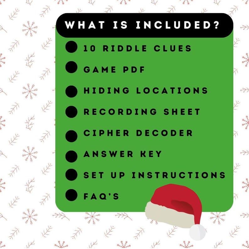 Christmas Tree Scavenger Hunt for Kids; Printable Puzzle Game, Indoor ...